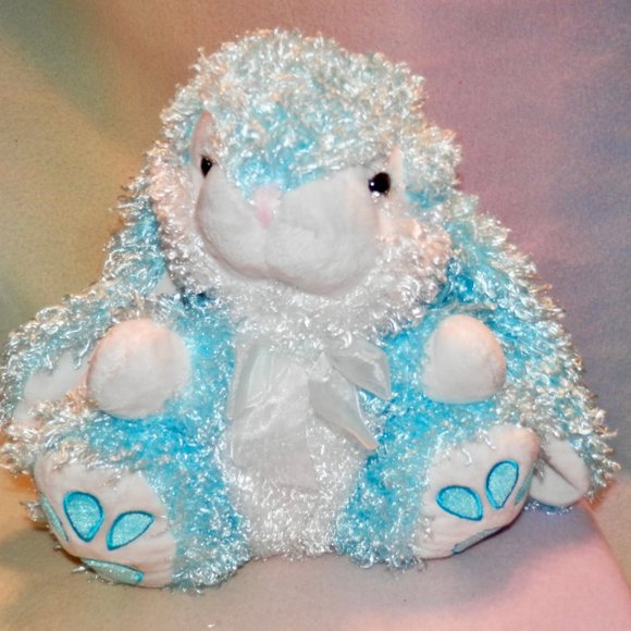 BEST MADE TOYS | Toys | Sitting Blue And White Plush Bunny Long Ears ...